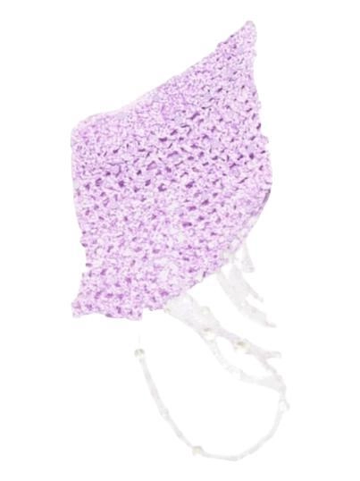 SUSAN FANG Beaded Crochet Asymmetrical Top - Pink
