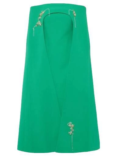 SAFIYAA LONDON Rowan Manorel Embellished Caped Midi Dress - Green