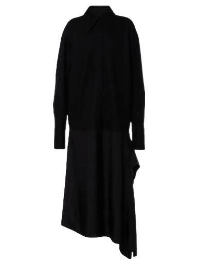 JIL SANDER Asymmetrical Shirt Dress - Black