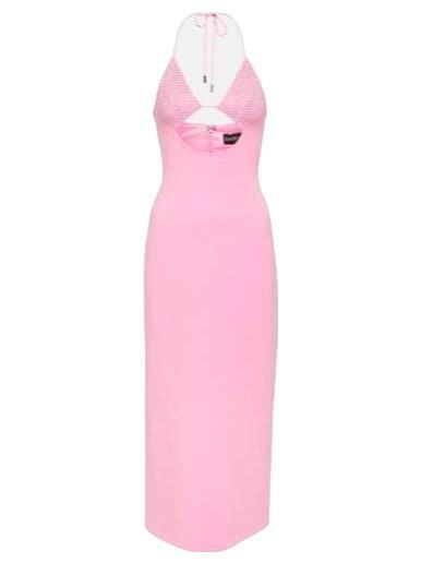 David Koma Crystal-embellished Cutout Midi Dress - Pink