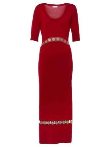 Rabanne Embellished Maxi Dress - Red