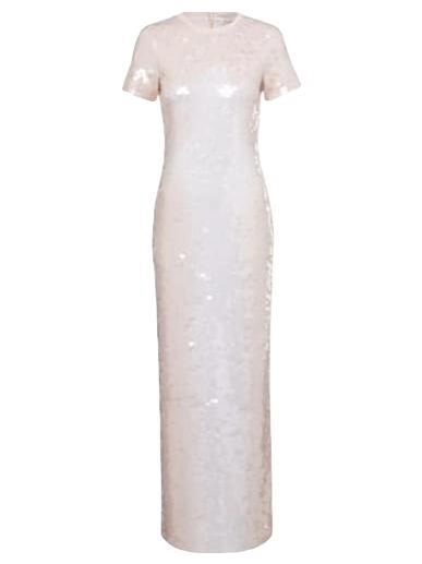Sportmax Sequined Jersey Maxi Dress - White