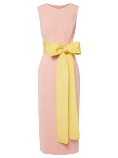 Carolina Herrera Bow-detail Crepe Midi Dress - Yellow