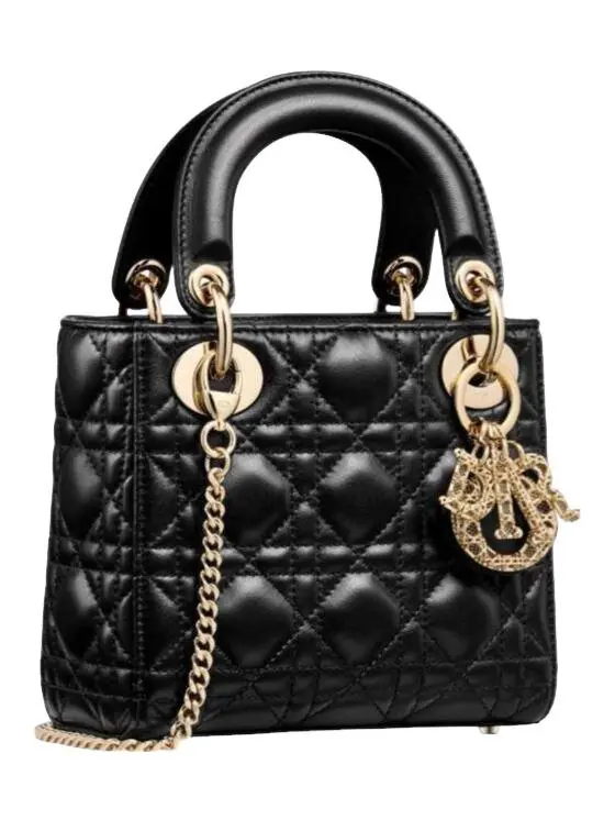Dior Lady Mini Shoulder Bag - Black