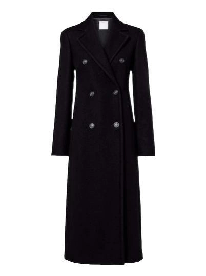 Sportmax Solid Virgin Wool Double-breasted Coat - Black
