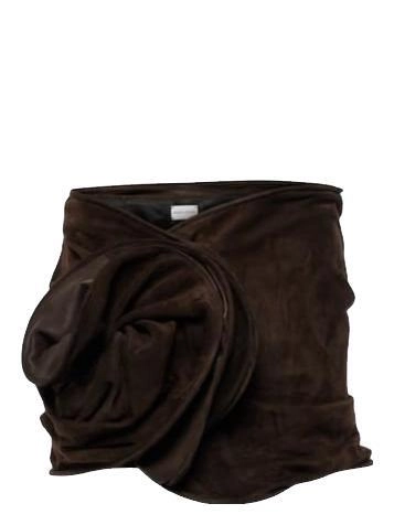 Magda Butrym Floral Appliqué Suede Miniskirt - Black
