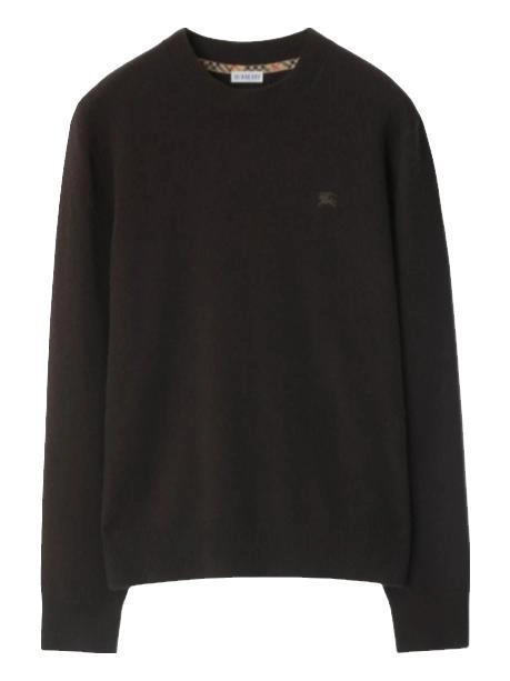Burberry Embroidered Equestrian Knight Crewneck Jumper - Burnt Brown