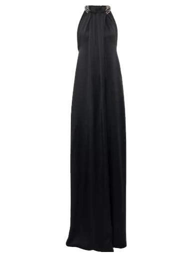 Stella McCartney Embroidered Halterneck Gown - Black