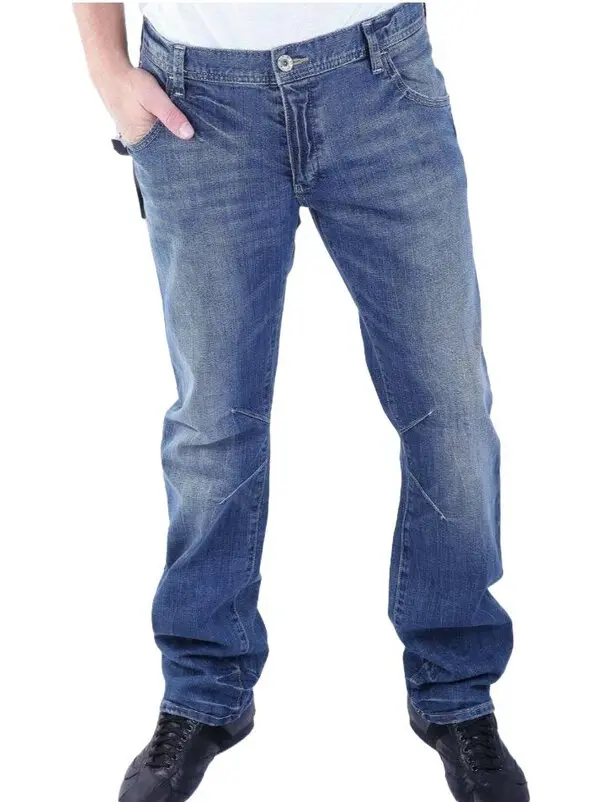Emporio Armani Straight Leg Logo Jeans - Blue