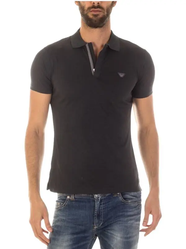 Emporio Armani Short-sleeved Polo Shirt - Black