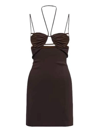 NENSI DOJAKA Cutout Halterneck Minidress - Black