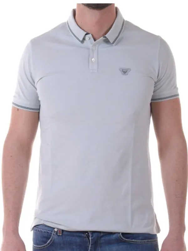 Emporio Armani Logo Slim Polo Shirt - Gray