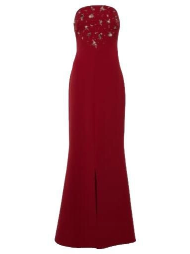 SAFIYAA LONDON Embellished Strapless Gown - Red