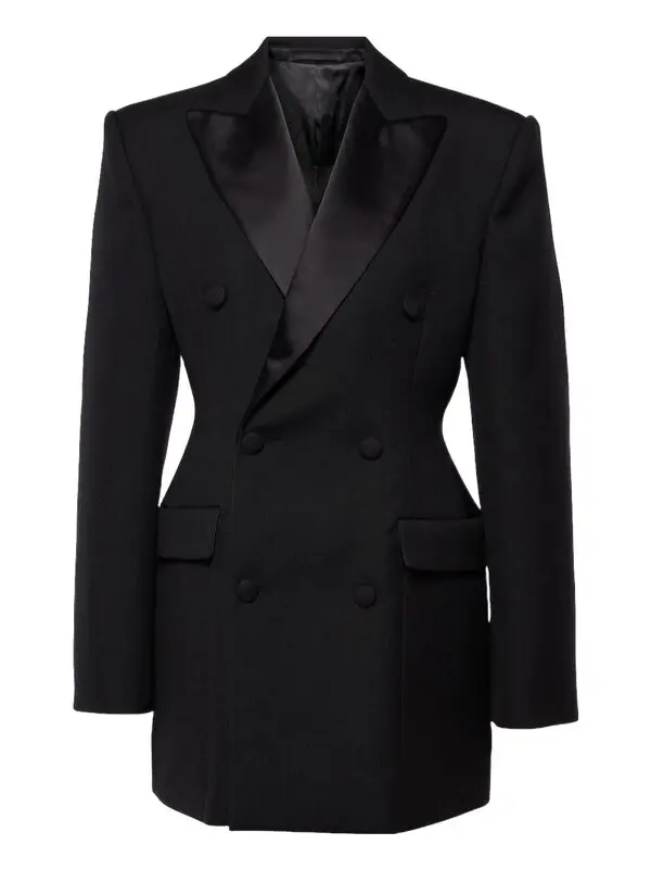 Wardrobe.NYC Double-breasted Lapel Suit Dress - Black