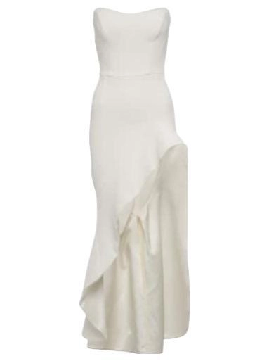 Maticevski Strapless Ruffled Evening Gown - White