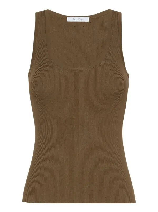 Max Mara Editta Sleeveless Ribbed Tank Top - Mud