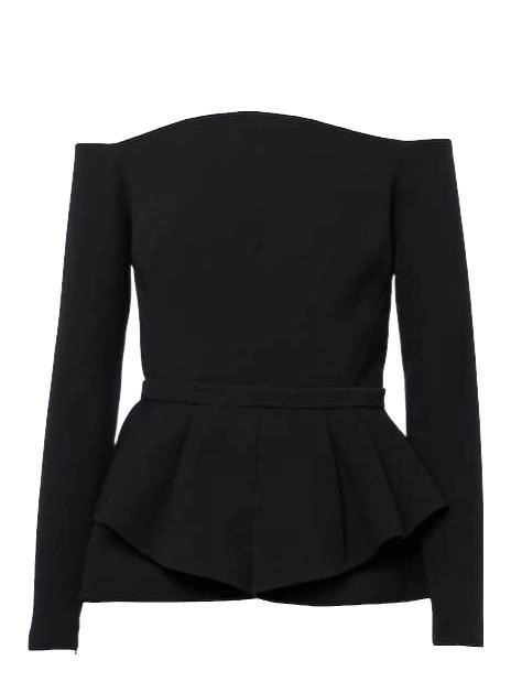 SAFIYAA LONDON Off-shoulder Peplum Top - Black