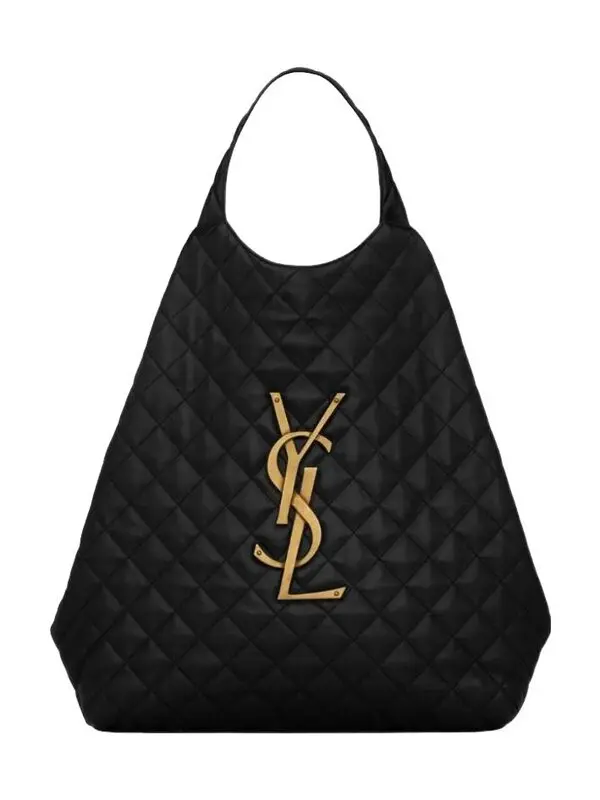 Saint Laurent Icare Maxi Shopping Bag In Quilted Lambskin - Black