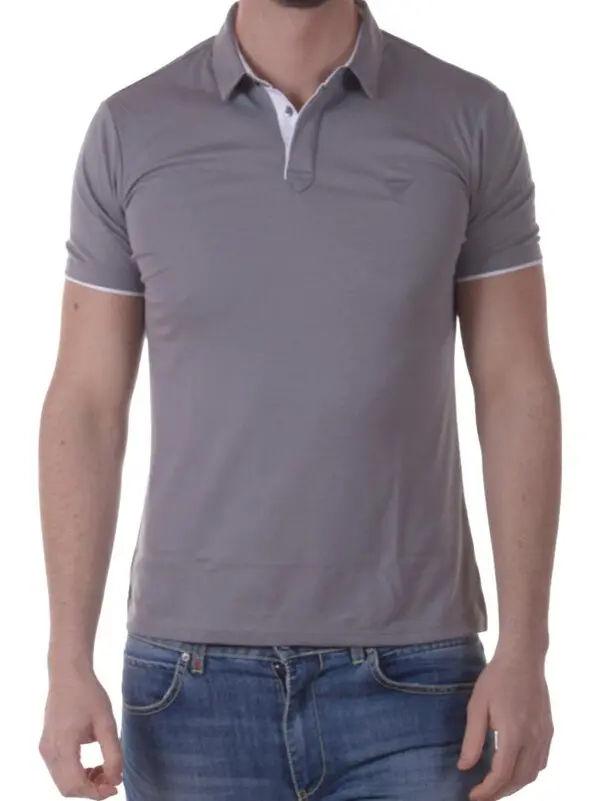 Emporio Armani Logo Slim Polo Shirt - Gray