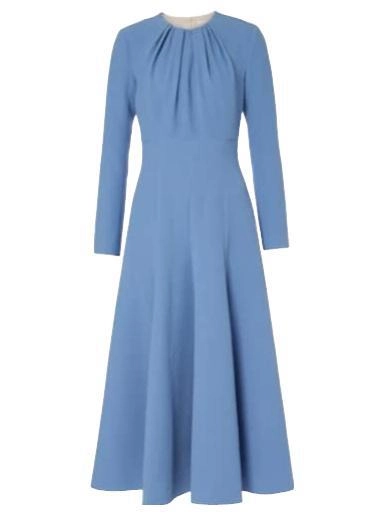 EMILIA WICKSTEAD Belgium Pleated Midi Dress - Blue