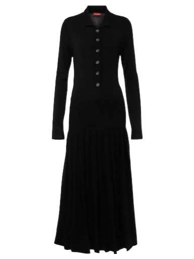 Altuzarra Delorme Midi Dress With Button Closure And Pleated Skirt - Black