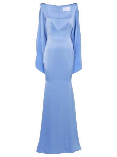 Alex Perry Shawl-style Crepe Gown With Draping - Blue
