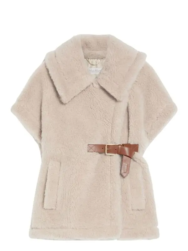 Max Mara Cropped Biker Jacket With Belt - Beige