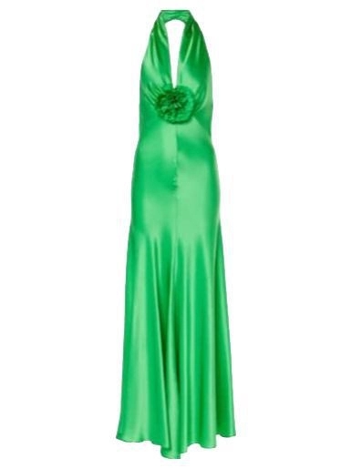 RODARTE Halterneck Floral Embellished Maxi Dress - Green