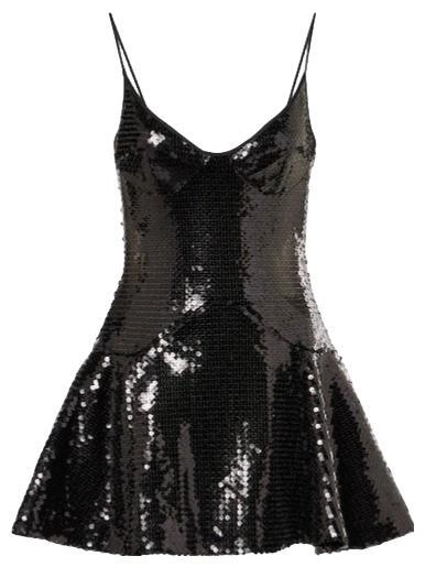 David Koma Sequined Mini Dress - Black