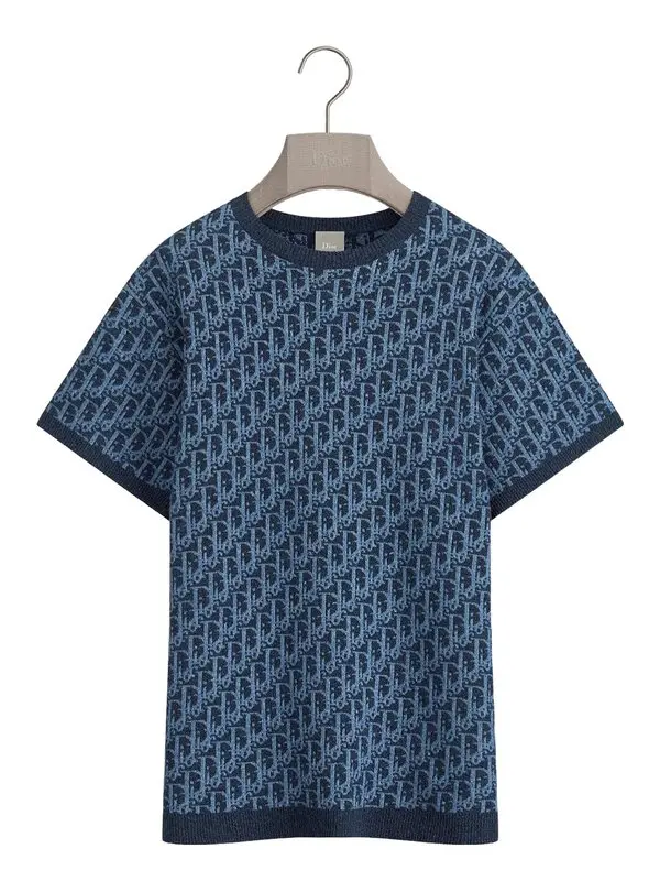 Dior Dioriviera Oblique T-shirt, Regular Fit - Blue