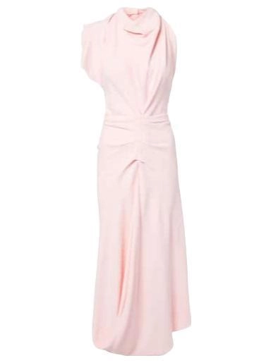 Victoria Beckham Draped Crêpe Midi Dress - Pink