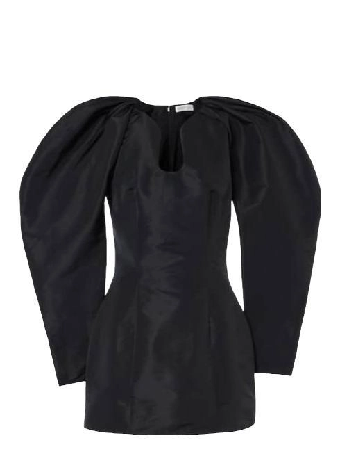 Nina Ricci Pleated Taffeta Minidress - Black