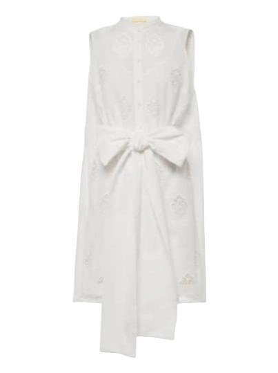 Erdem Embroidered Cotton-blend Minidress - White