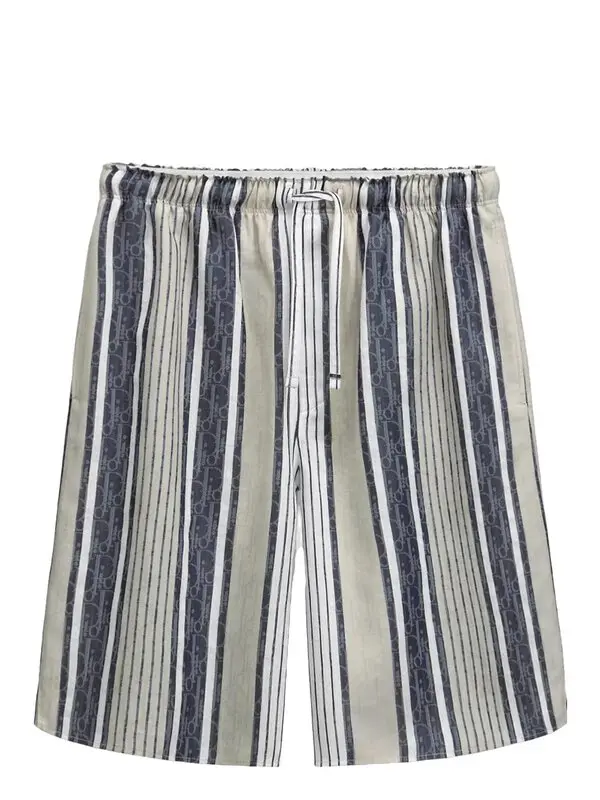 Dior Oblique Sun Stripes Motif Shorts - Gray