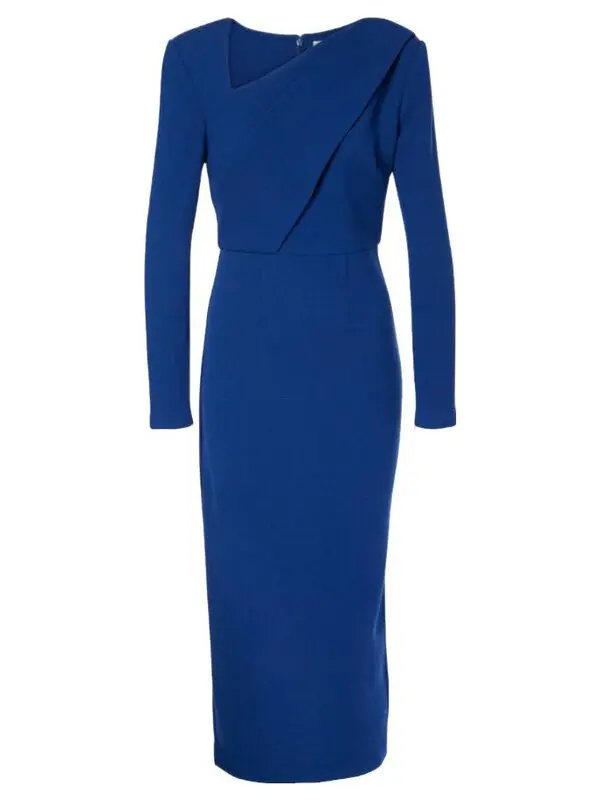 Roland Mouret Wool Crêpe Midi Dress - Navy