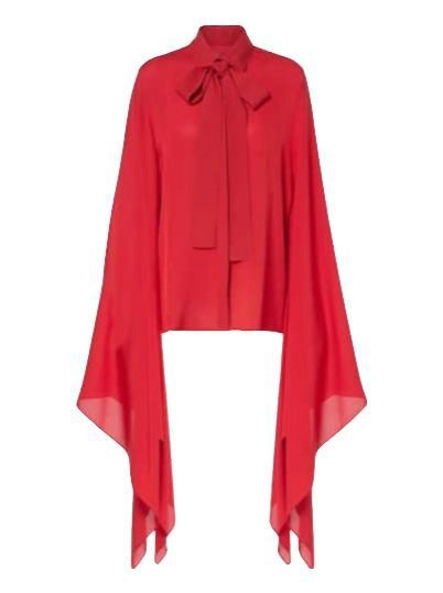 Elie Saab Tie-neck Silk Blouse - Red