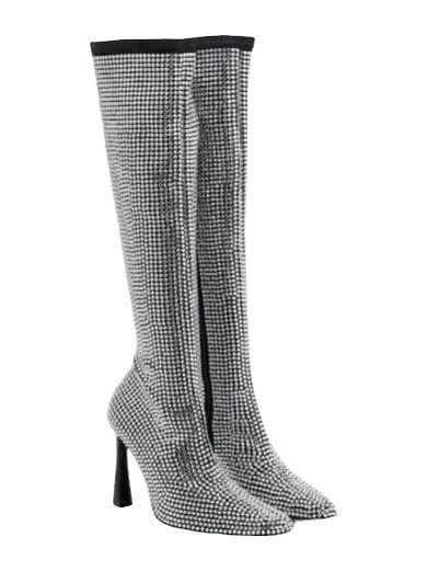 Magda Butrym Embellished Knee High Boots - Gray