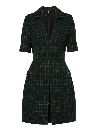 Elie Saab Tweed Minidress - Black
