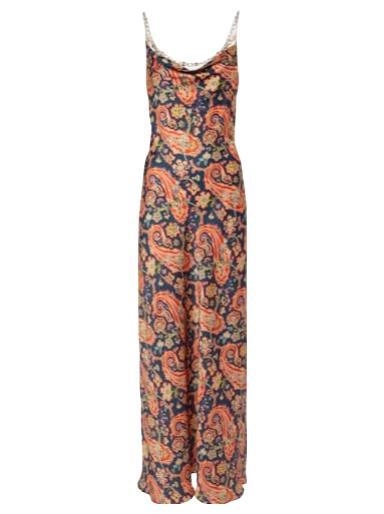 Rabanne Sleeveless Paisley Maxi Dress With Chain Details - Multicolor