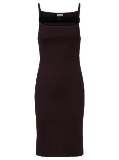 COURREGES Courrèges Ribbed-knit Cotton Jersey Midi Dress - Black