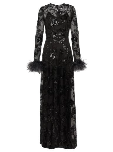 Erdem Malvina Embellished Silk Gown - Black