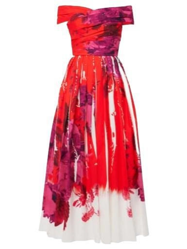 Erdem Off-the-shoulder Printed Maxi Dress - Red