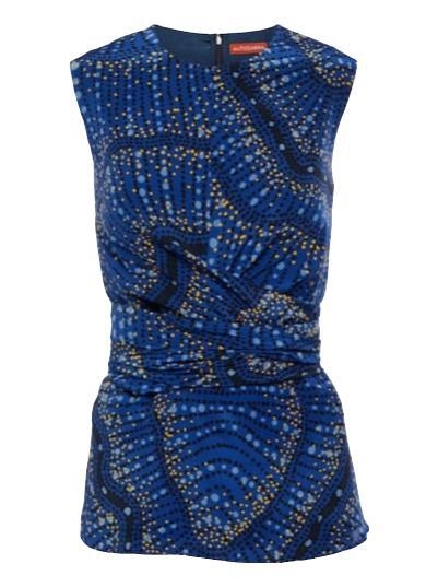 Altuzarra Pleated Silk Top With Back Zipper - Blue