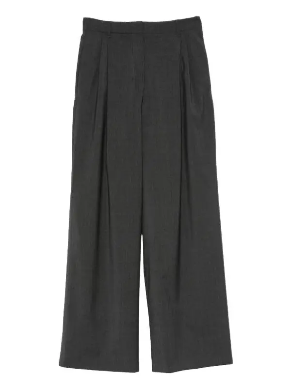 Max Mara Wide-leg Trousers With Belt Loops - Charcoal-grey