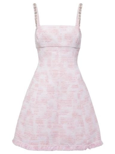 Oscar De La Renta Crystal-embellished Tweed Mini Dress - Purple