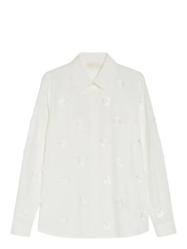 IBLUES Embroidered Cotton Poplin Shirt - White
