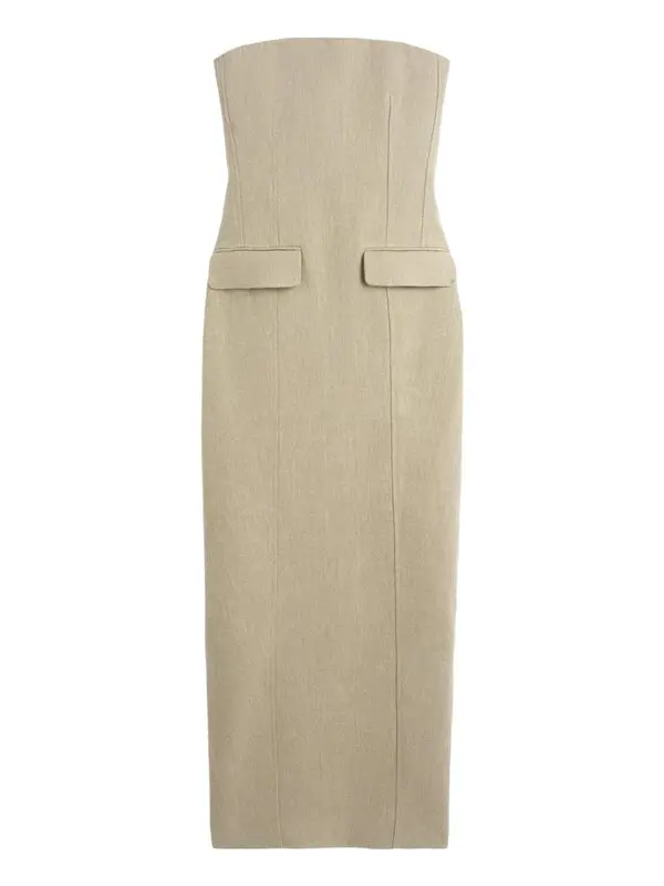 TOTEME Strapless Pocket Maxi Dress - Light Brown