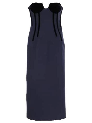 Sportmax Strapless Midi Dress With Cinched Waist - Black