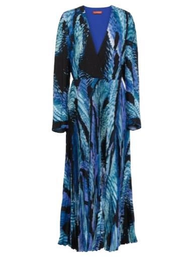 Altuzarra Antiparos Printed Pleated Maxi Dress - Blue