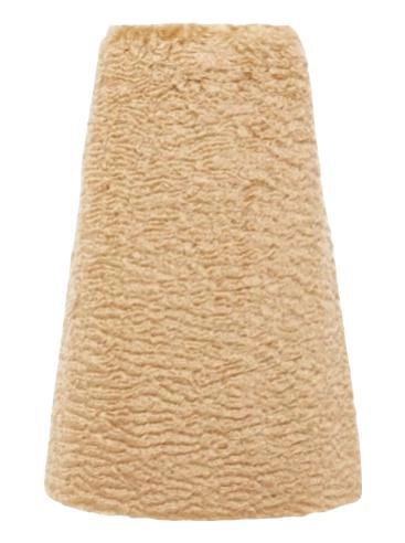 JIL SANDER Mohair And Cotton Blend Knee-length Skirt - Nude